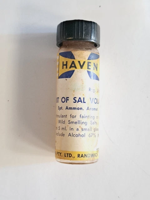 VINTAGE HAVEN SPIRIT of sal volatile Smelling Salts Apothecary Medicine ...