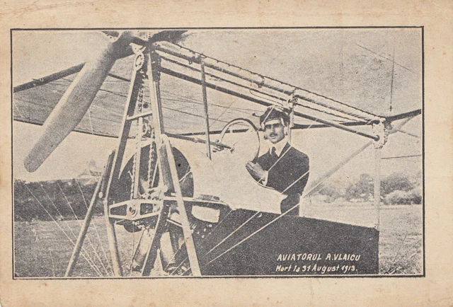 ANSICHTSKARTE AVIATDRUL A. Vlaicu, Mort la 31.8.1913 Flugzeug EUR 18,88 ...