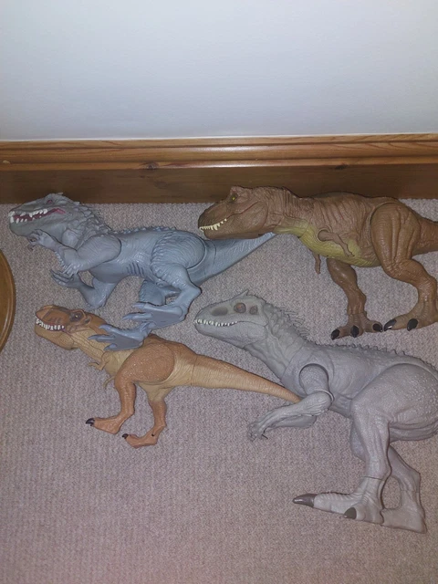 HASBRO AND MATTEL Jurassic World Indominous Rex And Tyrannosaurus Rex £ ...
