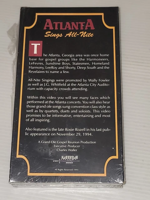 CHARLES WALLER PRESENTS Atlanta Sings All-Nite VHS 1995 £22.64 ...
