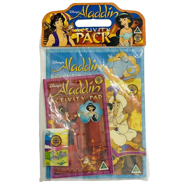 VINTAGE 90S DISNEY Aladdin Activity Pack Sealed Deadstock Colouring ...