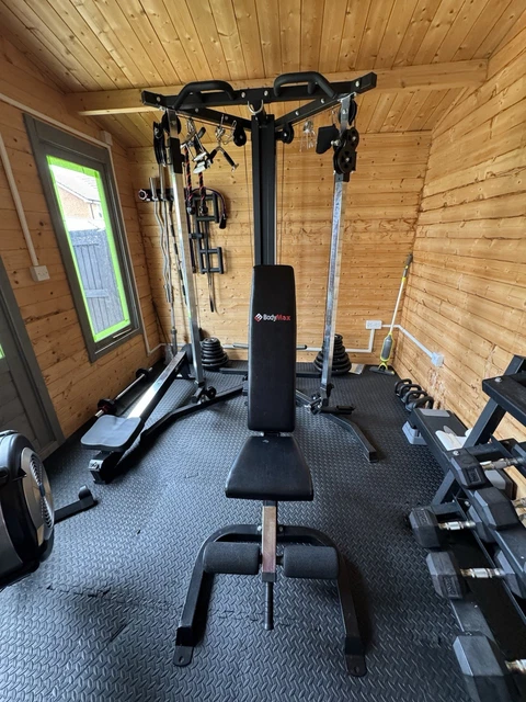 BODYMAX ADJUSTABLE HOME Gym Multi Station Chin Up Chest Press Black Lat ...