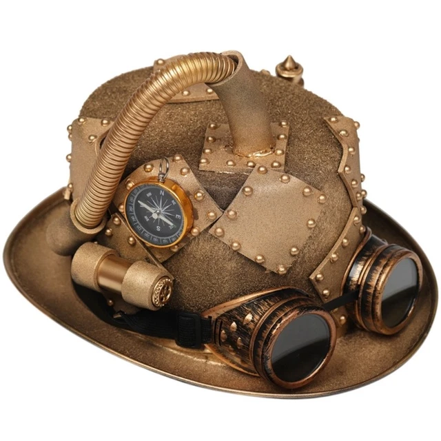 STEAMPUNK TOP HAT With Goggles Halloween Bowler Top Hat Gay Jazz Hat ...