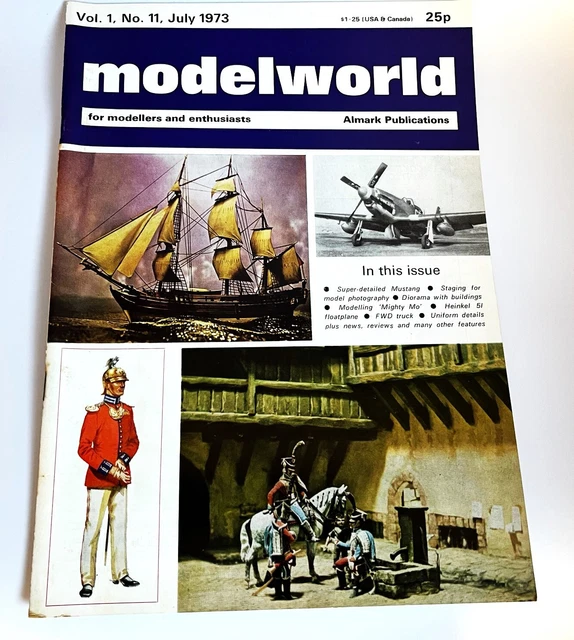 MODELWORLD MAGAZINE JULY 1973 Super detailed Mustang, Heinkel 51 ...