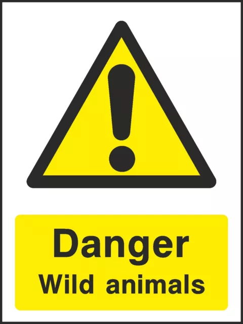 WILD ANIMALS SIGNS Stickers Caution Warning Danger Hazard [V6COUN0037 ...