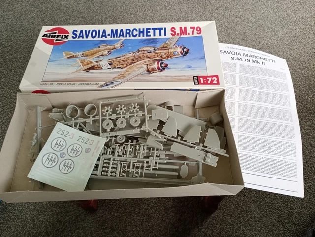 VINTAGE 1991 AIRFIX Savoia-Marchetti S.m.79 Aircraft 1:72 Scale Model Kit £6.99 - PicClick UK