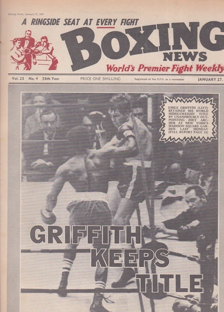 BOXING NEWS, 27 Jan 1967 - Emile Griffiths v Joey Archer,Cover £3.83 ...