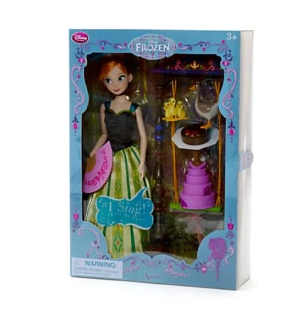 DISNEY STORE FROZEN Anna in Green Exclusive 12” singing Doll w ...