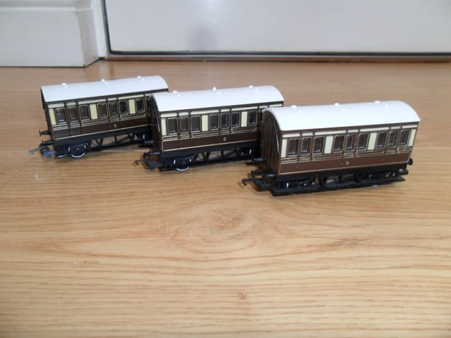 COLLECTION OF GWR 4 Wheeled Coaches for Hornby OO Gauge Model Railway ...