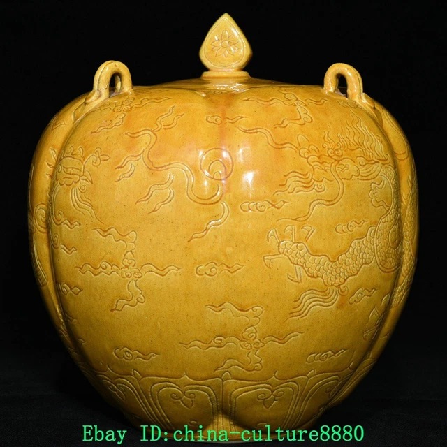 9 '' AKIHONJI jaune émaillé Dragon Feng Crock pot EUR 270,00 - PicClick FR