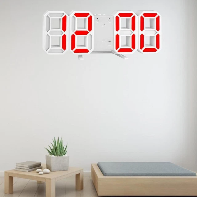 MODERN LED DIGITAL Clock 3D Wall Clock Luminous Nightlight Decoration ...