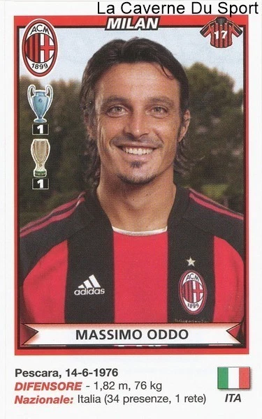 MASSIMO ODDO ITALIA Ac.milan Rare Update Sticker Calciatori 2011 Panini ...