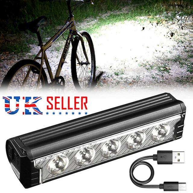 USB MTB WATERPROOF Cycle Front Headlight Powerful Rechargeable LED Bike ...