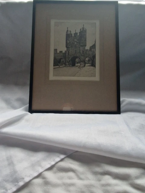 ORIGINAL ETCHING BY Edgar James Maybery Micklegate Bar York £37.50 ...