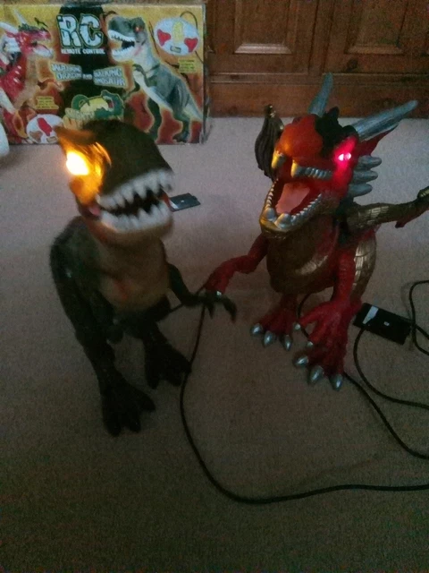 JASMAN MIGHTY MEGASAUR Dinosaur +Dragon Walking Roaring moving Remote ...