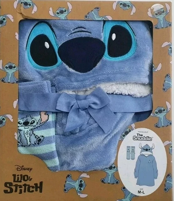 DISNEY STITCH LILO SNUDDIE & Socks Set Gown Poncho Xmas Gift Box ...