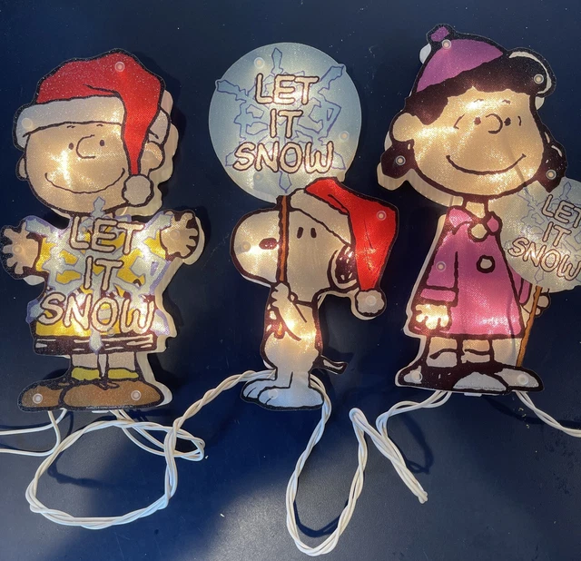 Snoopy Garden Decor NEW Peanuts Lighted Pathway Markers Snoopy Charlie ...