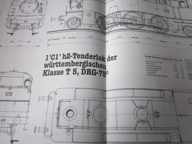EISENBAHN MAGAZIN RISSZEICHNUNG Großformat R 90a Württemberg T 5, DRG BR 75.0 EUR 6,75 - PicClick DE