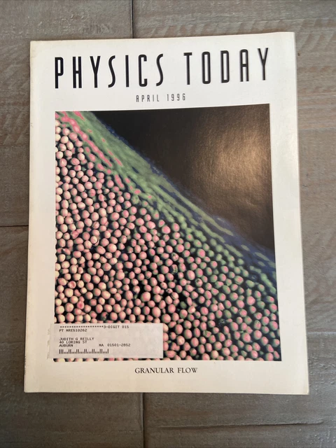 PHYSICS TODAY MAGAZINE April 1996 Granular Flow £5.58 - PicClick UK
