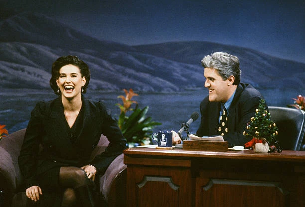 Demi Moore During An Interview With Host Jay Leno On December 1992 Tv