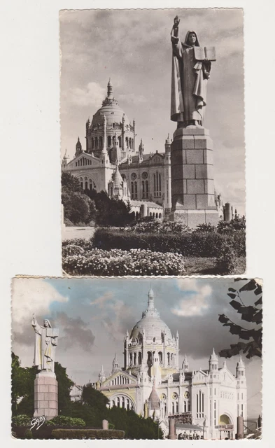 2CPSM 14CALVADOS BASILICA De Lisieux 1957 Gaby Stamps Port Cost Price £ ...