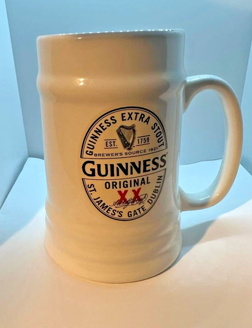 GUINNESS WHITE CERAMIC 1 Pint Mug Tankard Original XX Extra Stout £6.00 ...