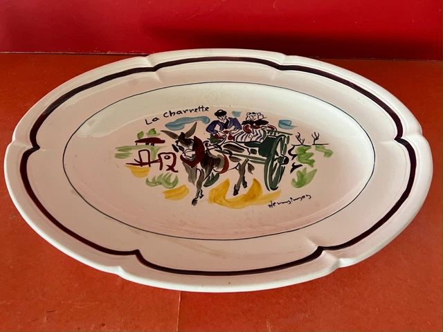 GRAND PLAT MBFA Pornic "La Charette" signé Henry Simon "M005" EUR 40,00 ...