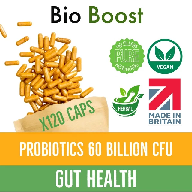 BIO CULTURES COMPLEX 60 Billion CFU 120 Capsules Active Strain for Gut ...