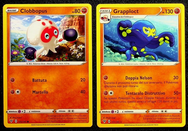 CLOBBOPUS + GRAPPLOCT 100-101/185 Set in Italiano POKEMON Voltaggio ...