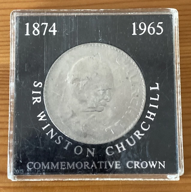 SIR WINSTON CHURCHILL Commemorative Crown Coin 1874 - 1965 in plastic ...