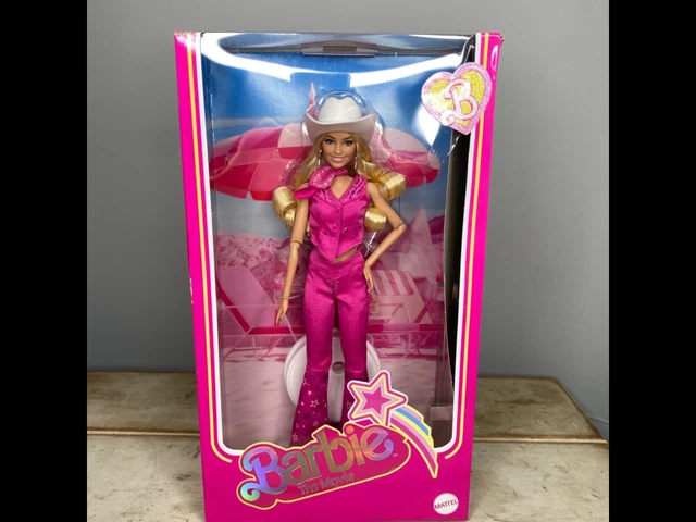 BARBIE THE MOVIE Margot Robbie doll Western Outfit by Mattel- box has ...
