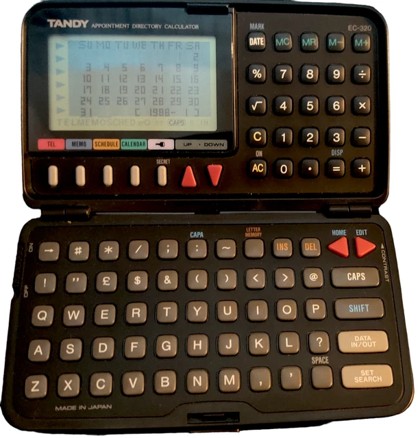 TANDY EC-320 RARE VINTAGE ELECTRONIC ORGANISER CALCULATOR PDA - working ...