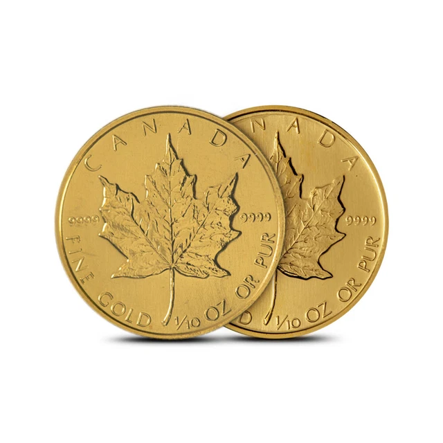 1/10 OZ CANADIAN Gold Maple Leaf Coin (Random Year) EUR 258,53 ...