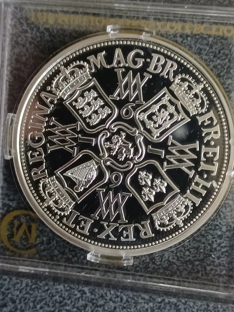 MILLIONAIRES COIN COLLECTION,WILLIAM Mary Silver CrownCoin Hallmarked ...