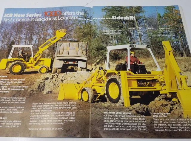 JCB BACKHOE LOADER Sales Brochure 1981 Operator is King Series 1000 £15 ...