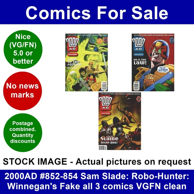 2000AD #852-854 SAM Slade: Robo-Hunter: Winnegan's Fake all 3 comics ...