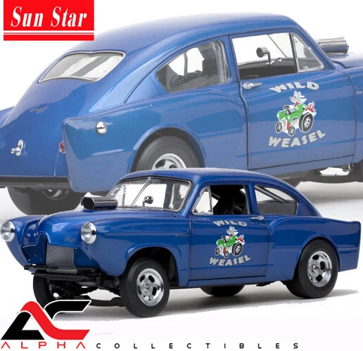 SUNSTAR SS-5098 1:18 1951 Henry J Kaiser Gasser "Wild Weasal" Blue £107 ...