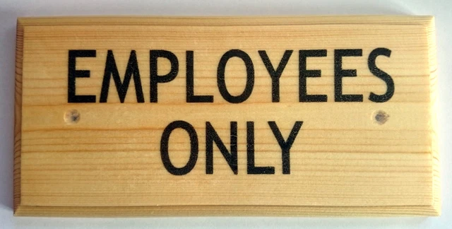 PANNEAU EMPLOYÉ SEULEMENT, plaque d'entrée entrée travail personnel ...