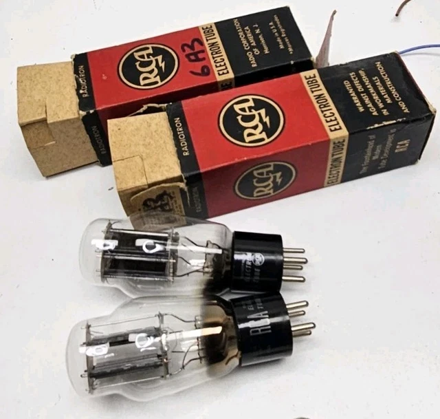 6A3 PAIR RCA Valves Tubes For Hifi Amplifier Radio Tested 100% NOS $68. ...