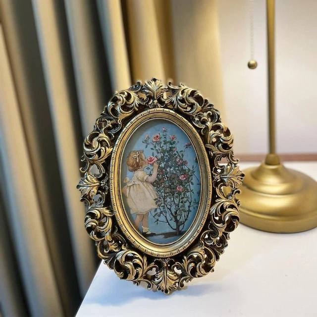 ANTIQUE PICTURE FRAMES Oval Photo Display Rack Photo Frame Home ...
