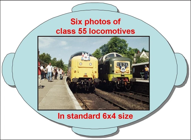 SIX 6X4 PHOTOS: class 55 locomotives (Deltics) £3.50 - PicClick UK