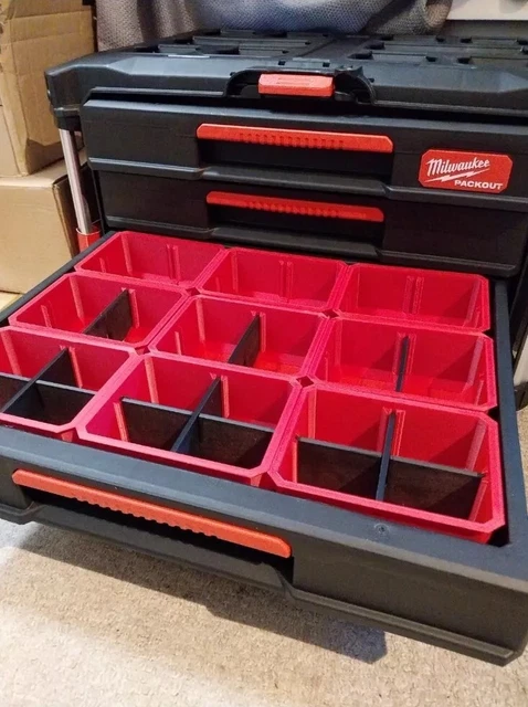 MILWAUKEE PACKOUT 4 Drawer 4932493189 Divider 9x Bin PLZ READ DESC ...