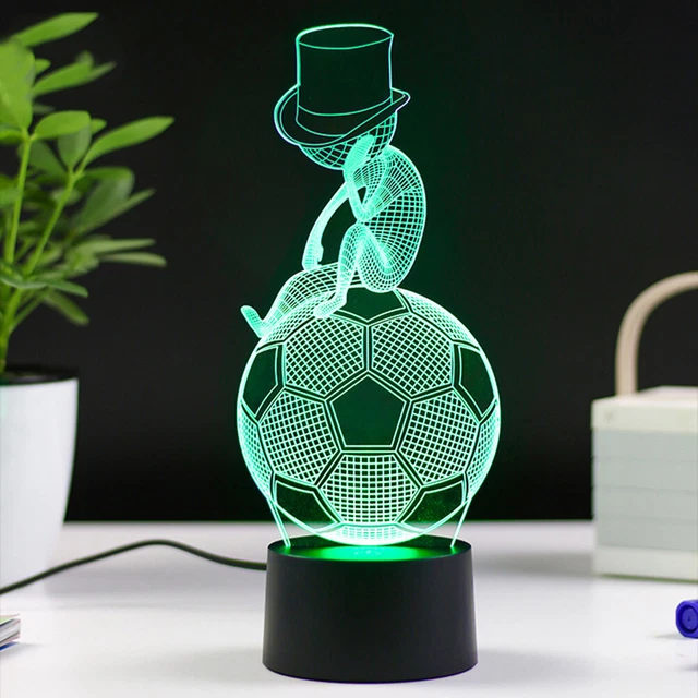 3D SOCCER TABLE Lamp Soccer Pattern Illusion Light Colorful Soccer ...