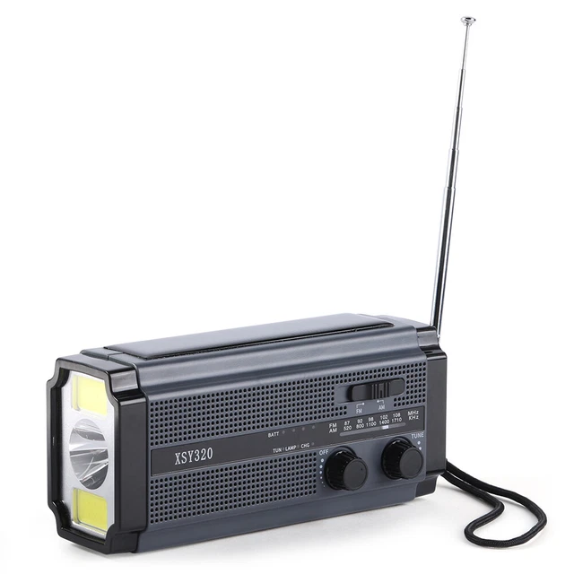 SOLAR HAND CRANK Emergency Radio Flashlight Reading Light AM/FM SOS ...
