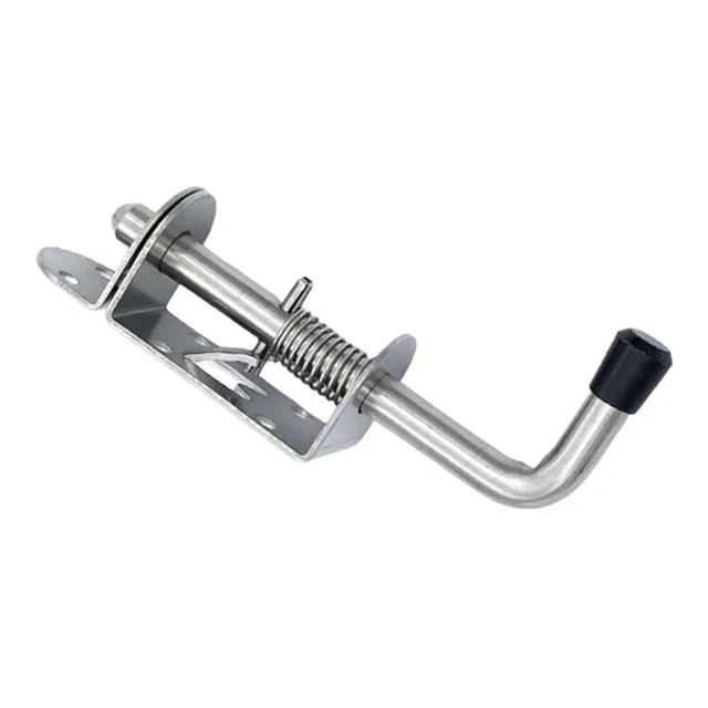 SPRING LOADED GATE Latch Pin Barrel Bolt Solid Portable Stainless Steel ...