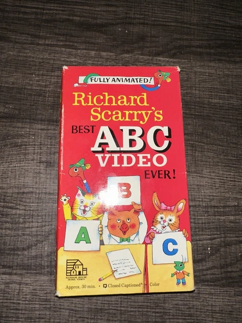 RICHARD SCARRY'S BEST ABC Video Ever 1989 VHS Tape, Fully Animated ...
