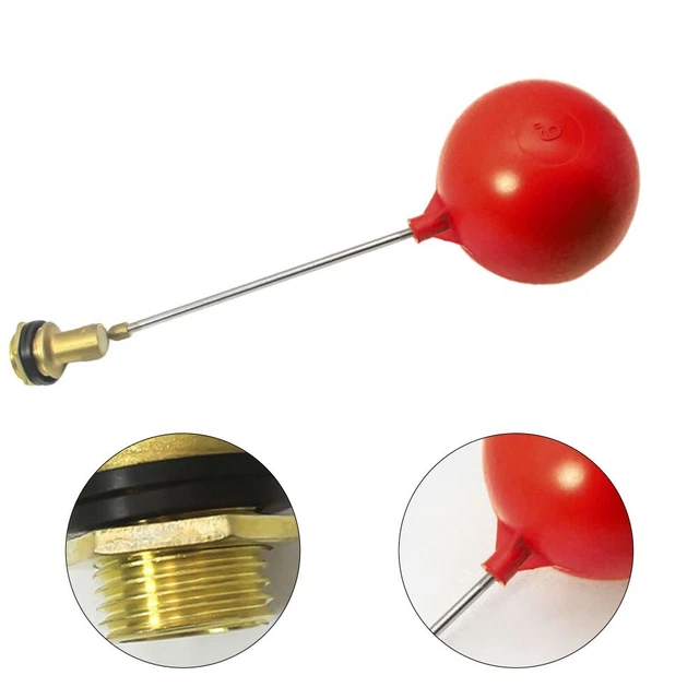 INTERRUTTORE VALVOLA GALLEGGIANTE serbatoio regolazione livello acqua 1/2 pollici con sfera ...