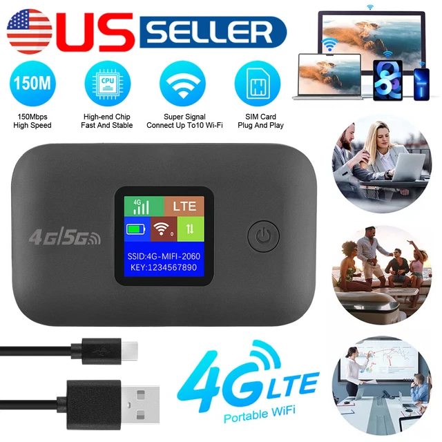 PORTABLE UNLOCKED 5G 4G Wireless WiFi Router Mobile Broadband LCD MIFI ...