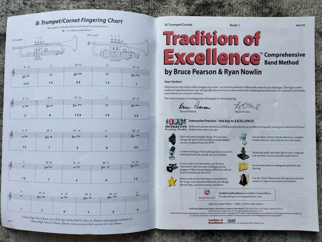 TRADITION OF EXCELLENCE Book 1 Bb Trumpet Cornet Sheet Music Band Method & DVD $18.00 - PicClick AU