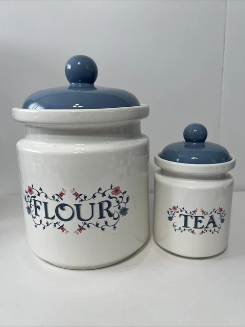 VINTAGE JAY TAIWAN Flour, Tea, Ceramic Canister Set of 2 EUC $39.95 ...